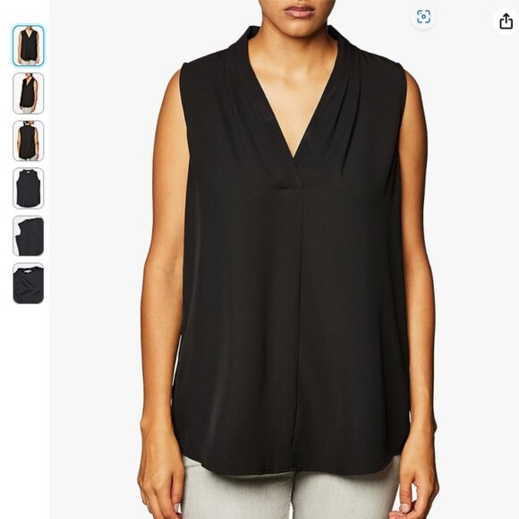 Calvin Klein | Tops | Calvin Klein Sleeveless Blouse With Inverted ...